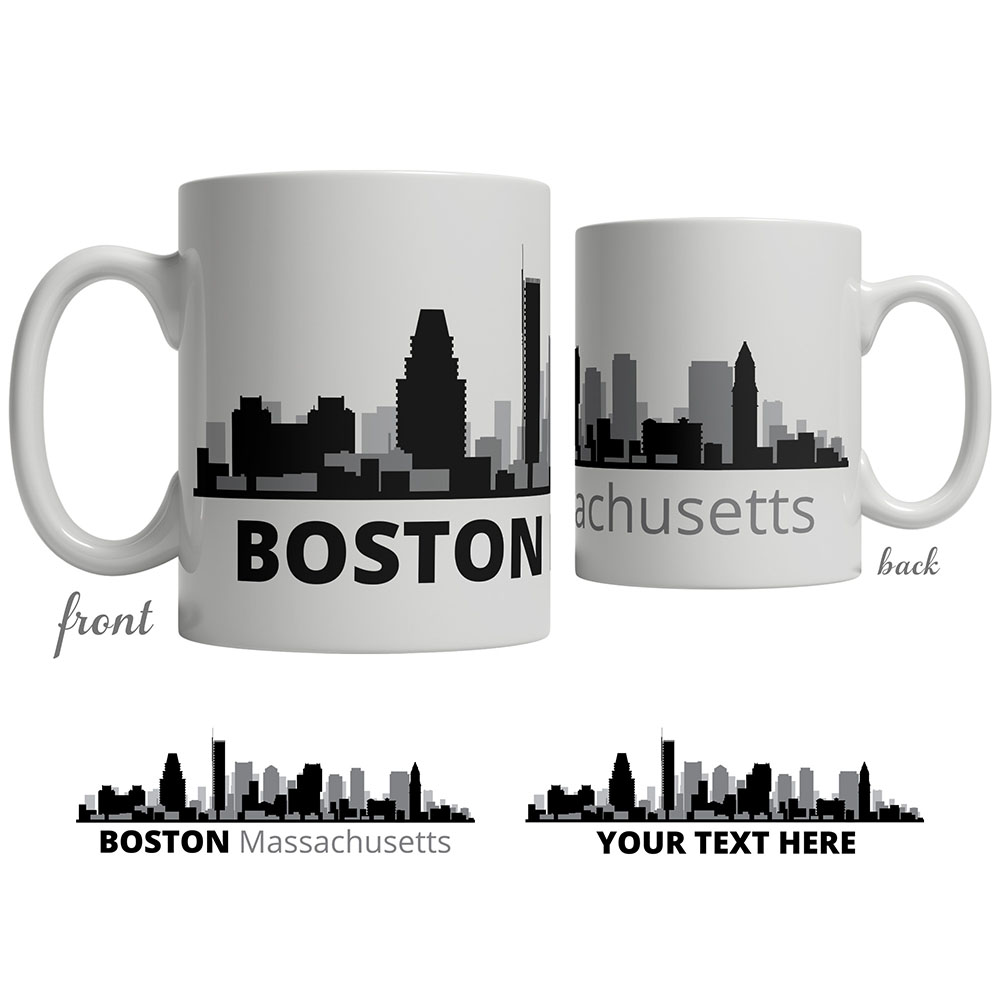 Boston, MA Skyline Coffee Mug | Custom Gifts Etc.