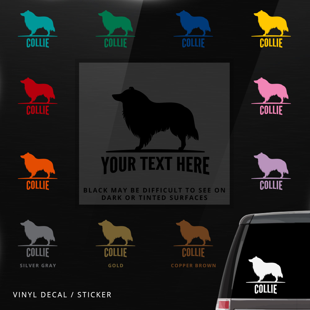 Collie Silhouette Vinyl Decal / Sticker | Custom Gifts Etc.