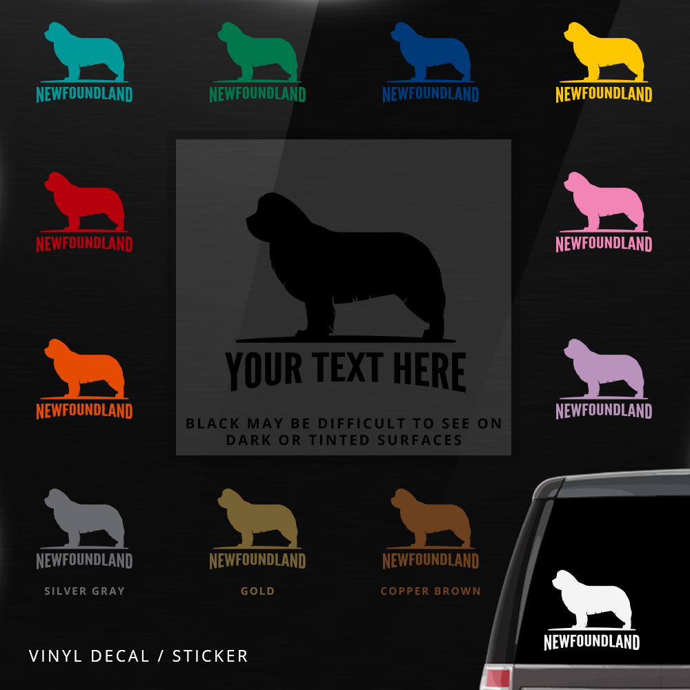 Newfoundland Silhouette Vinyl Decal / Sticker | Custom Gifts Etc.