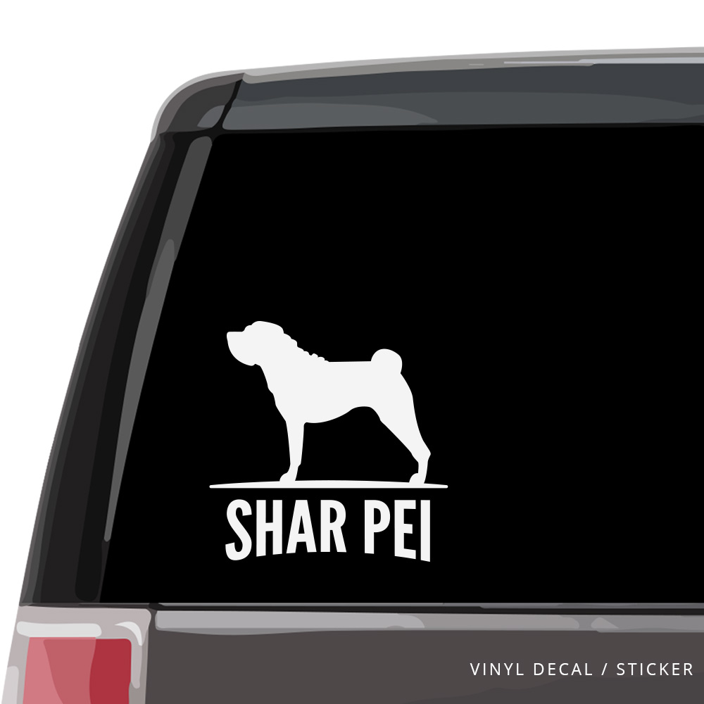 Shar Pei Silhouette Vinyl Decal / Sticker | Custom Gifts Etc.