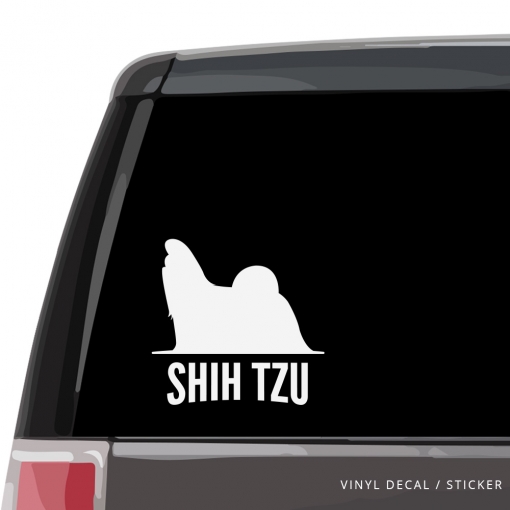 Shih Tzu Silhouette Vinyl Decal / Sticker | Custom Gifts Etc.