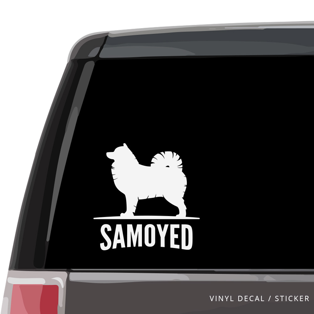Samoyed Silhouette Vinyl Decal / Sticker | Custom Gifts Etc.