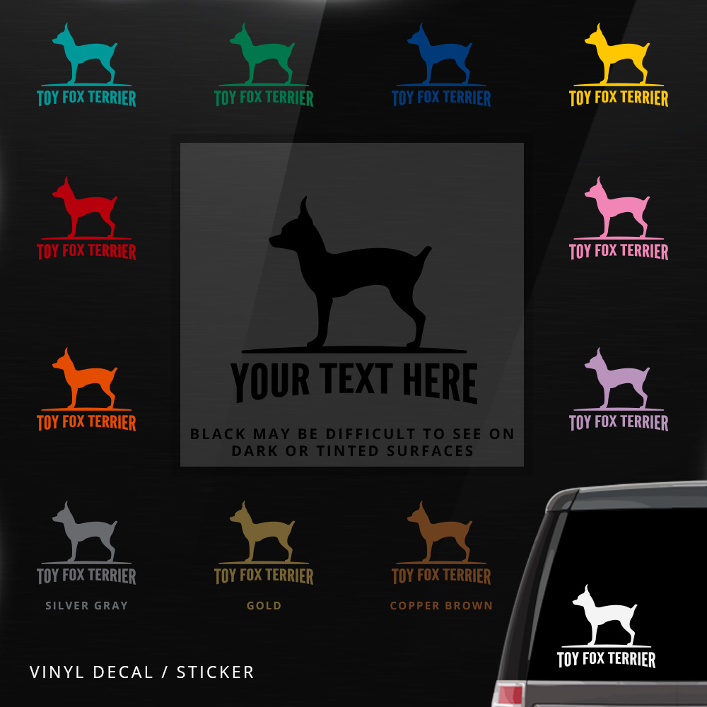Toy Fox Terrier Silhouette Vinyl Decal / Sticker | Custom Gifts Etc.