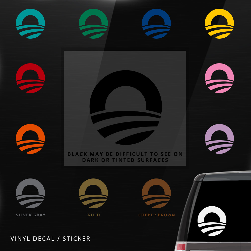 Barack Obama 2008 Retro Campaign Logo Car Window Decal | Custom Gifts Etc.