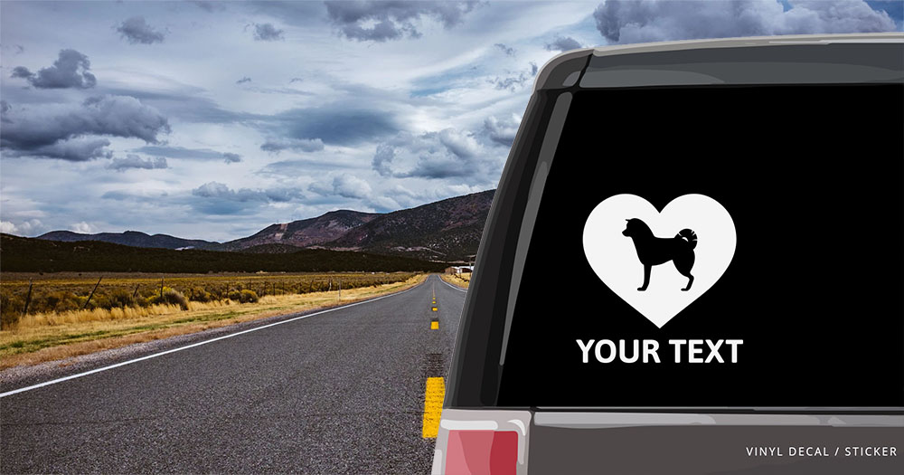Akita Heart Car Window Decal / Vinyl Sticker | Custom Gifts Etc.
