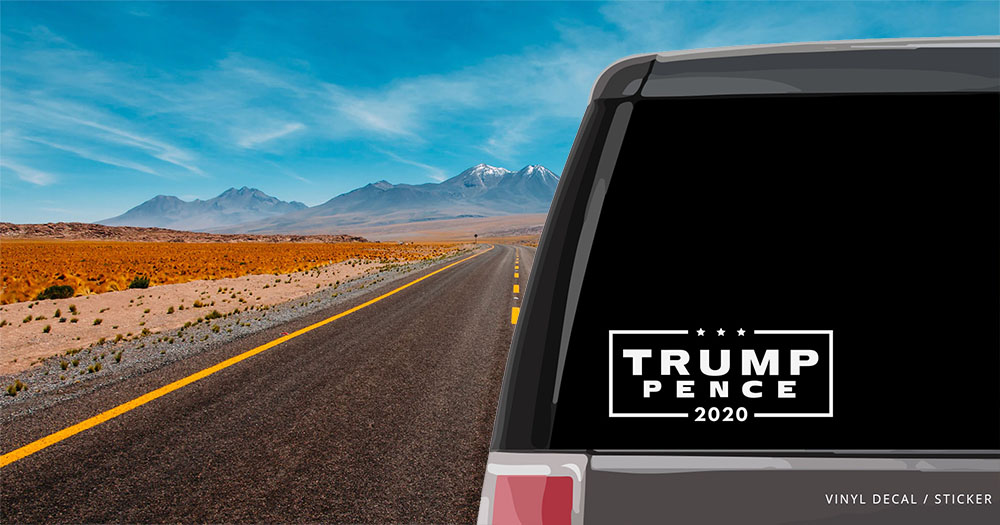Trump Pence 2020 Campaign Logo Car Window Decal | Custom Gifts Etc.