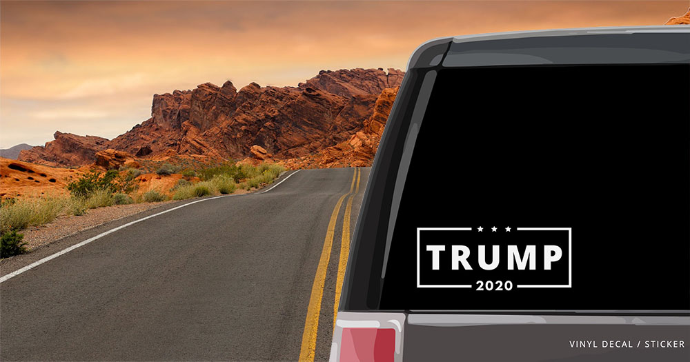 Trump 2020 Campaign Logo Car Window Decal | Custom Gifts Etc.