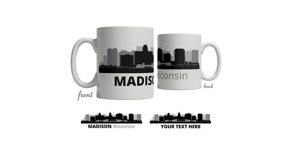 Madison, WI Skyline Coffee Mug | Custom Gifts Etc.