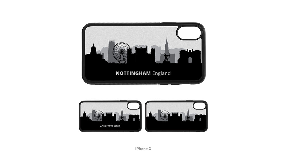 Nottingham England Skyline iPhone Case | 12, SE, 11, 10, X, 8, 7, 6, 5 ...
